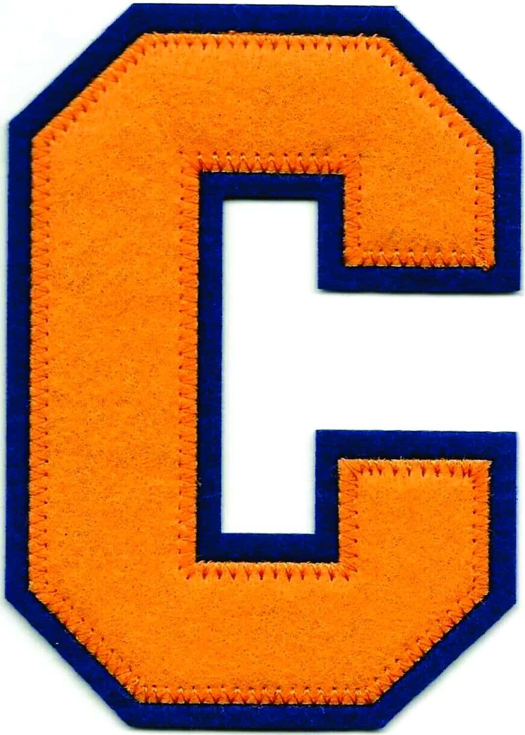 4" Orange Blue Felt Varsity Letter C Patch - B&B Accessories