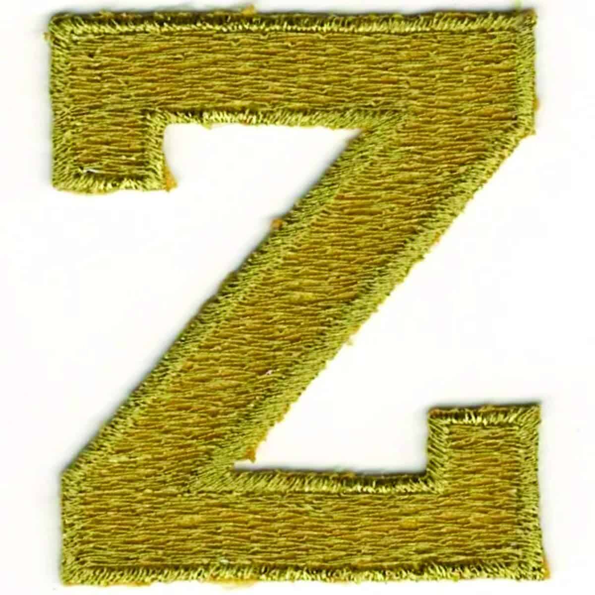 Antique Metallic Gold Letter Z Iron-On Patches 1 7/8" – Alphabet ...