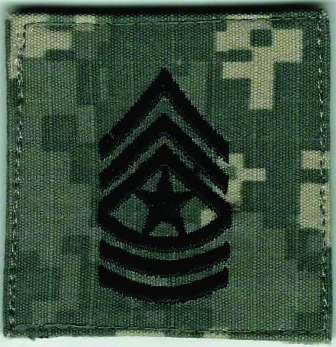 ACU Sergeant Major Rank Patch E-9 E9 SGM Fits VELCRO® BRAND Fasteners ...