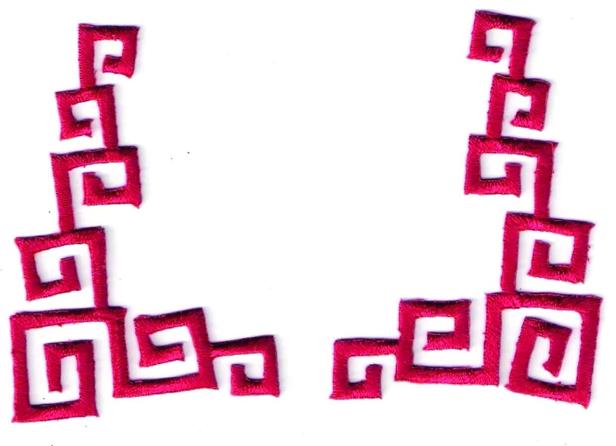 Red Asian Oriental Chinese Japanese Minimalist Architectural Trim Patch ...