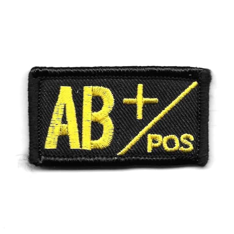 Navy Coast Guard Blue Yellow Blood Type AB+ Positive Patch - B&B ...