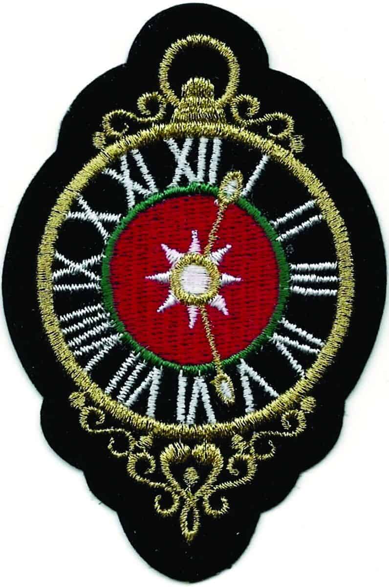 Roman Numeral Clock Crest Patch - B&B Accessories