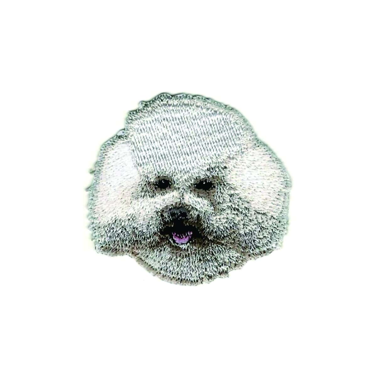 Bichon Frise Embroidered Patch – Realistic White Dog Sew-On Applique