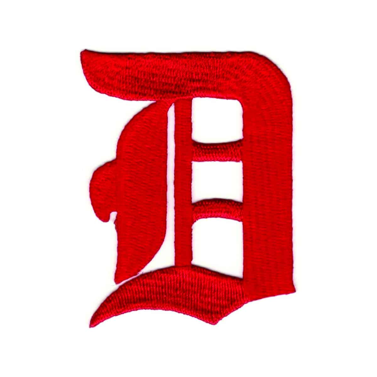Red Old English Letter D Patch Cut Out Iron on Sew on - B&B Accessories