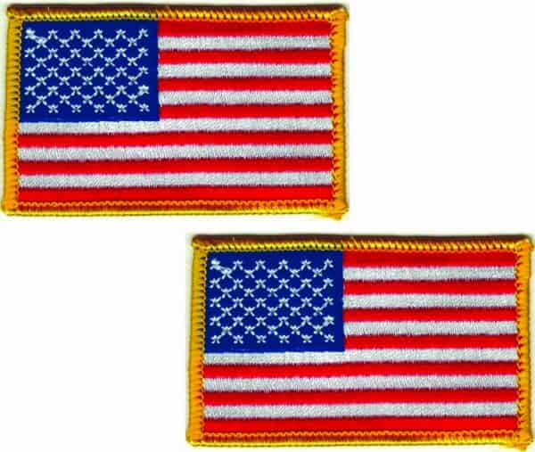 American Flag Patch USA United States Set of 2 Embroidered Iron (2" x 3 ...